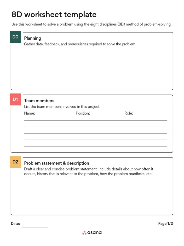 8d Worksheet Template | PDF
