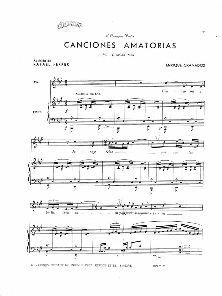 Gracia Mía. Granados | PDF