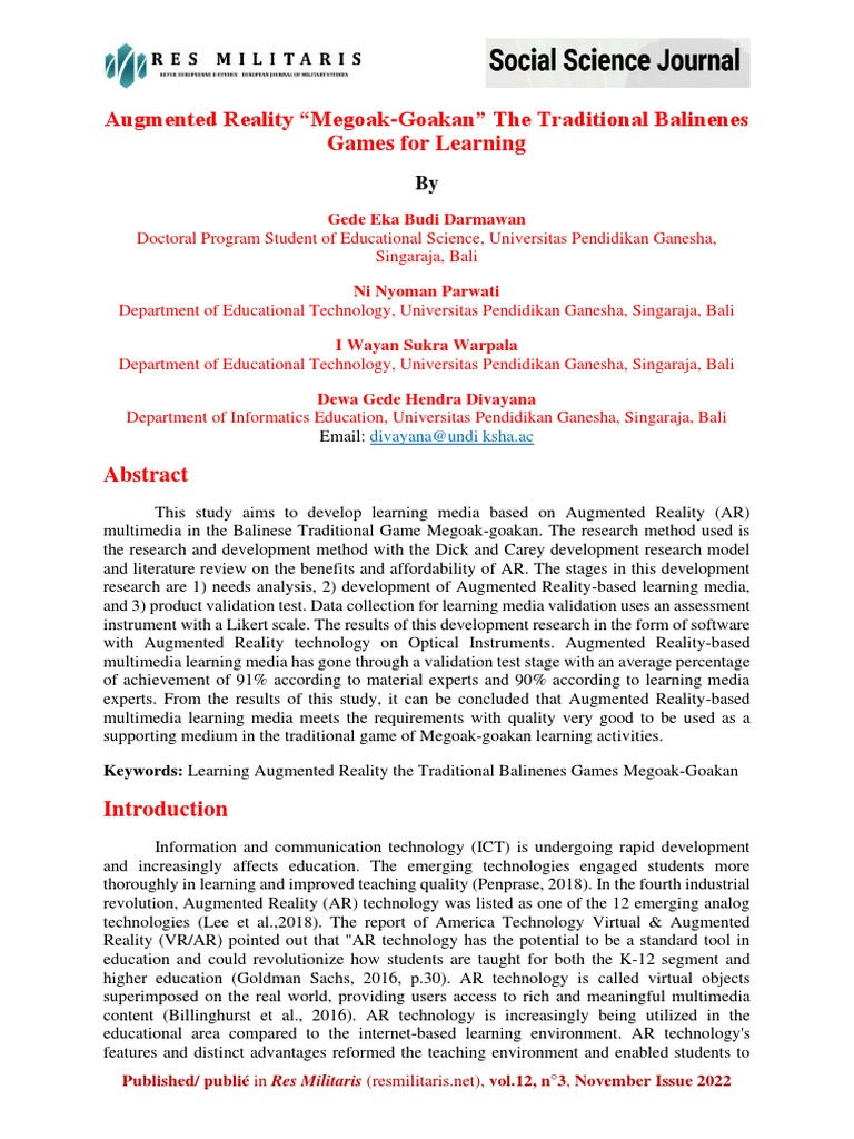 Eka Budi Darmawan - Artikel Q4-2022 | PDF | Augmented Reality | Learning