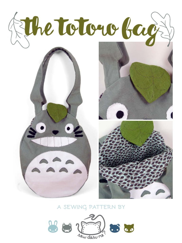 Totoro Bag Sewing Pattern | PDF | Sewing | Seam (Sewing)