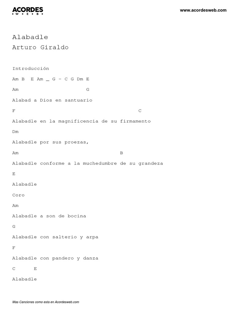 Alabadle: Arturo Giraldo | PDF