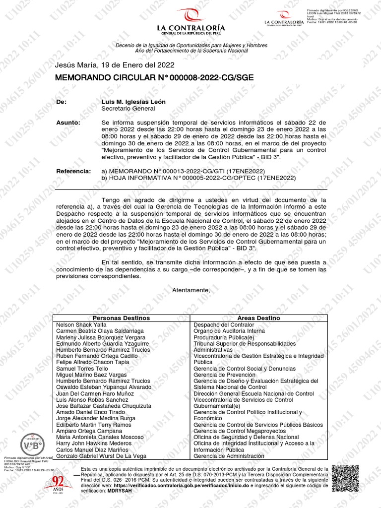 Memorando Circular-000008-2022-Sge | PDF