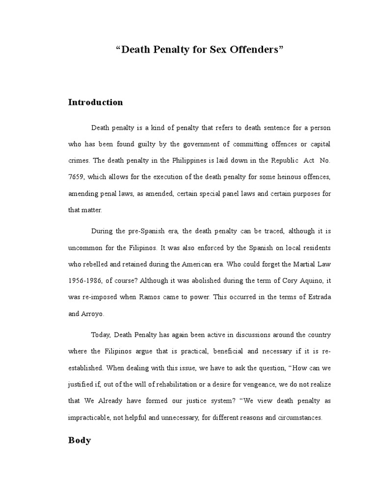 Position Paper 2023 | PDF | Capital Punishment | Crimes