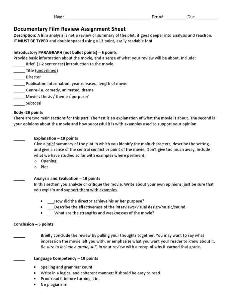 Documentary FILM REVIEW | PDF | English Language | Communication