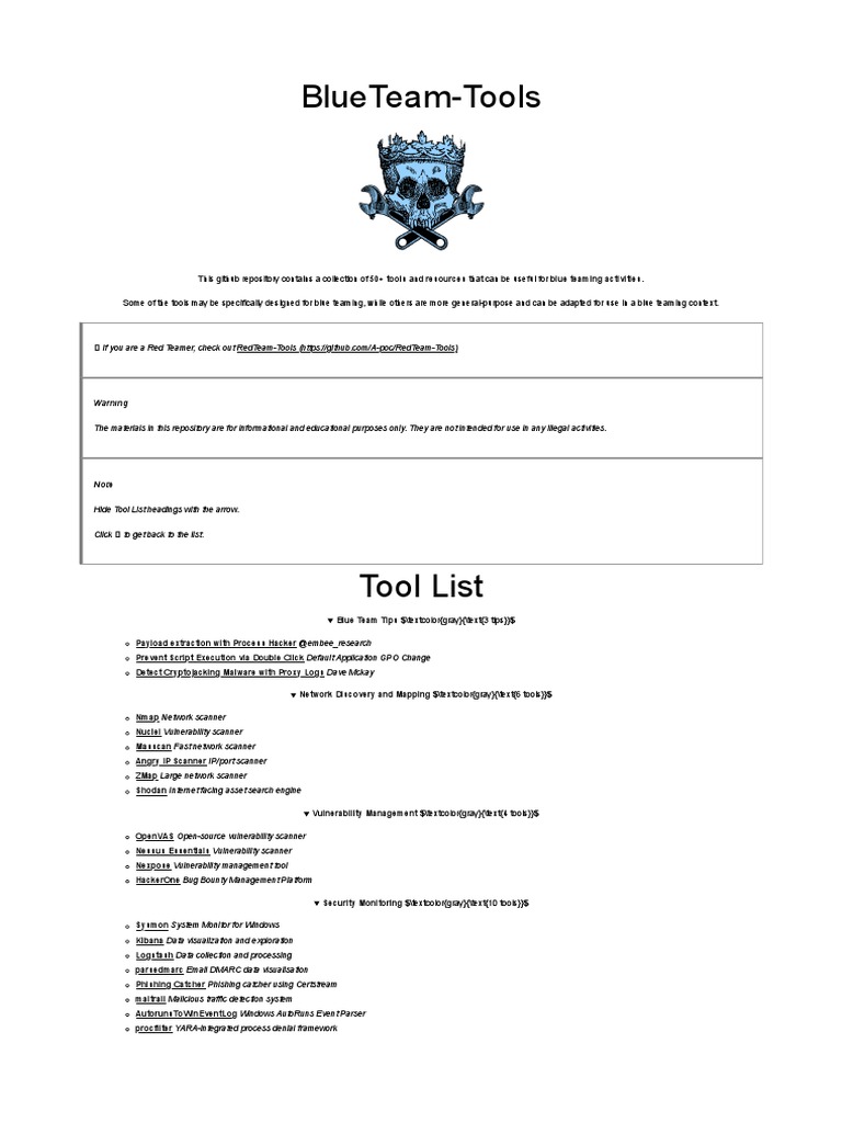 Blue Team Tools 1677860442 | PDF | Malware | Security