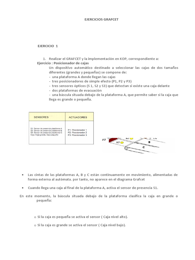 Ejercicios de GRAFCET para Posicionadores | PDF | Informática | Ingeniería Informática