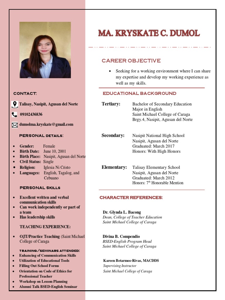 Career Objective: Tertiary | PDF | Cognition | Communication