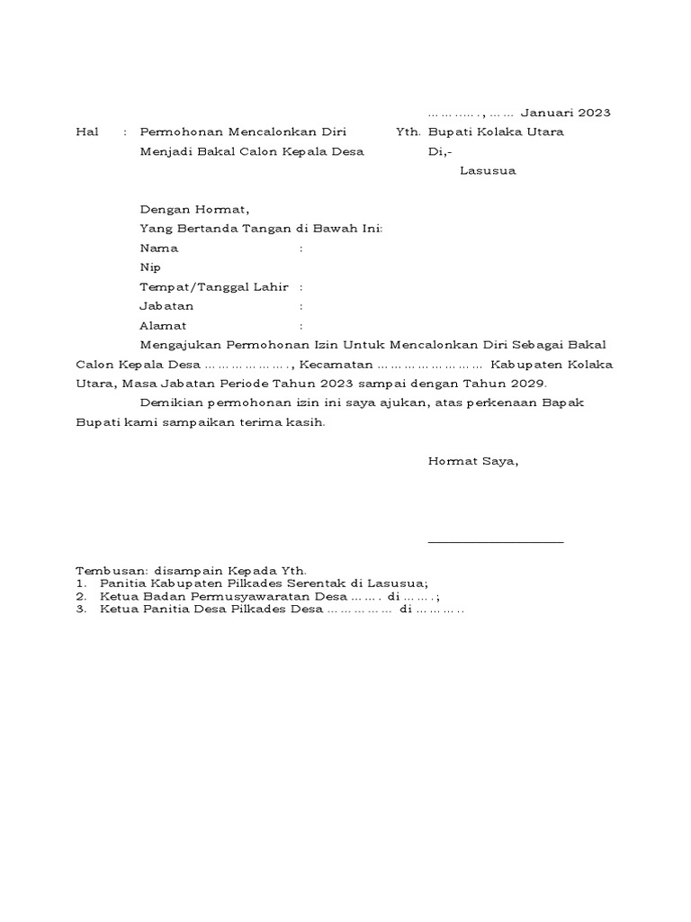 Surat Permohonan Izin | PDF