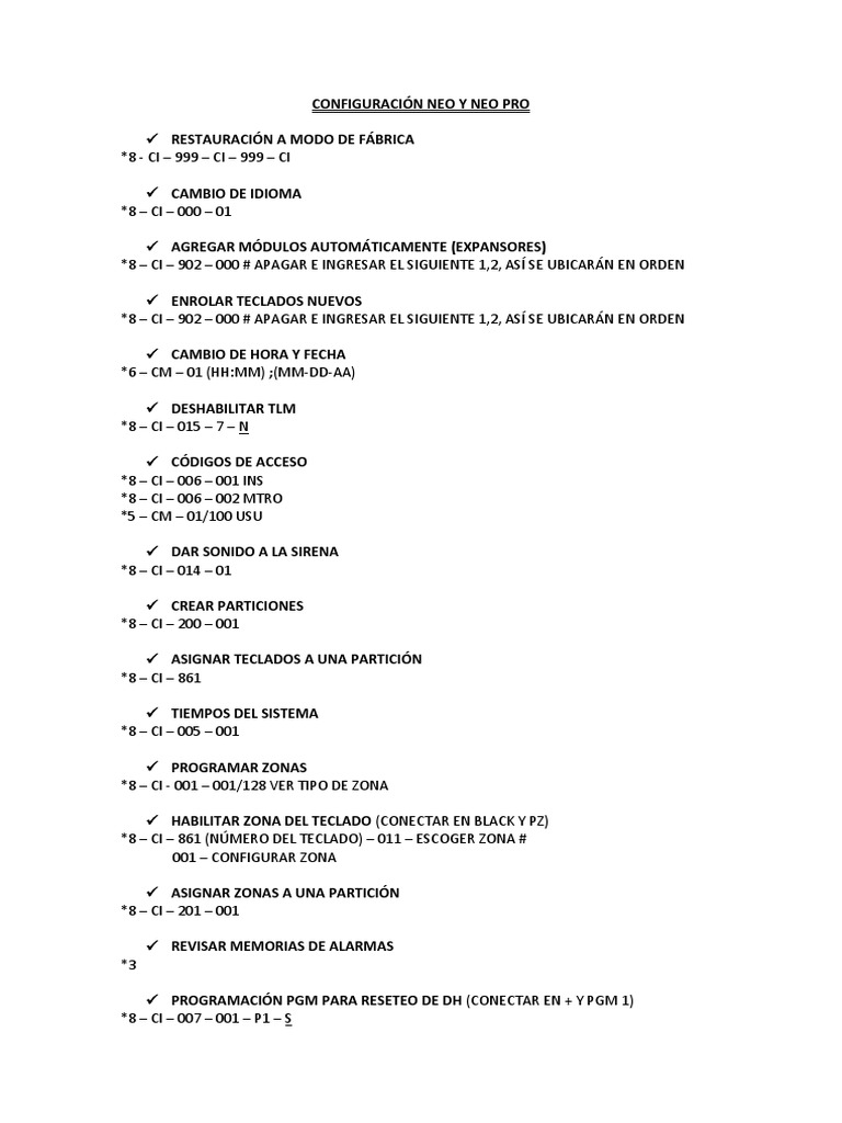Manual de Programación DSC Neo 2032 | PDF