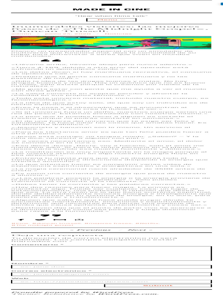 Las Mejores Frases de The Midnight Gospel L Made in Cine | PDF | Amor