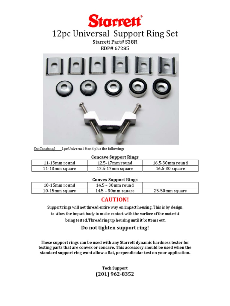 Universal Support Ring Set for Testing | PDF