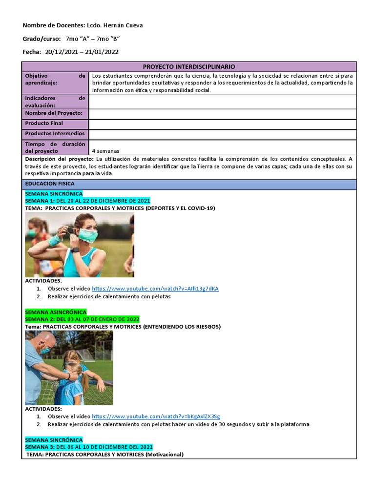 7mos Ficha Proyecto Interd 3 21-22 | PDF | Aprendizaje | Cognición