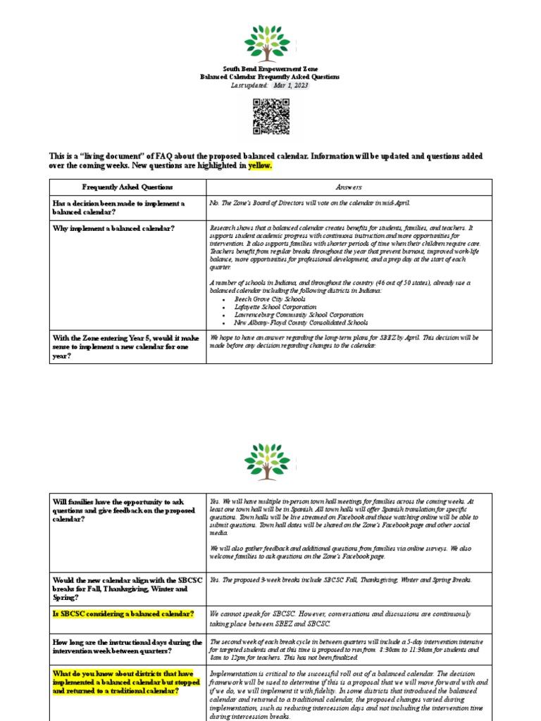 Balanced Calendar FAQs | PDF | Teachers
