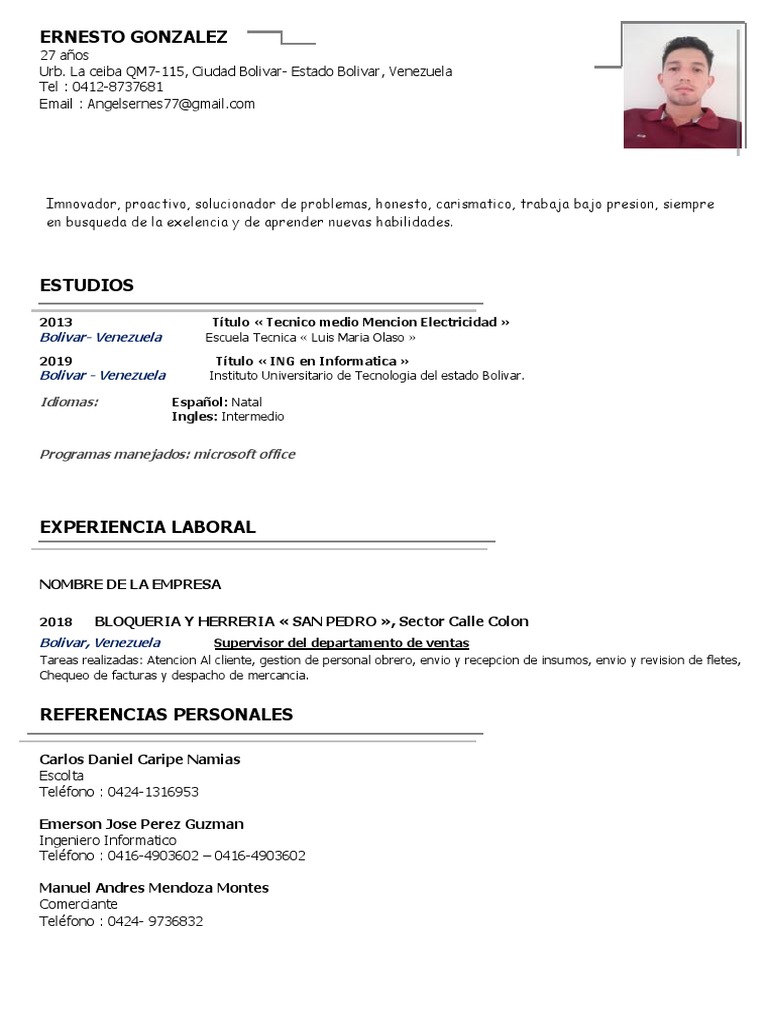 CV Ernesto Gonzalez | PDF