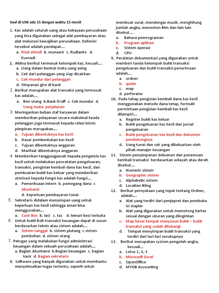 Kunci Jawaban Soal PG Klaster 5 | PDF