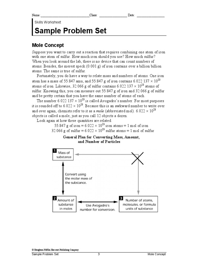 Mole Sample Problems With Answers | PDF | Mole (Unit) | Zinc