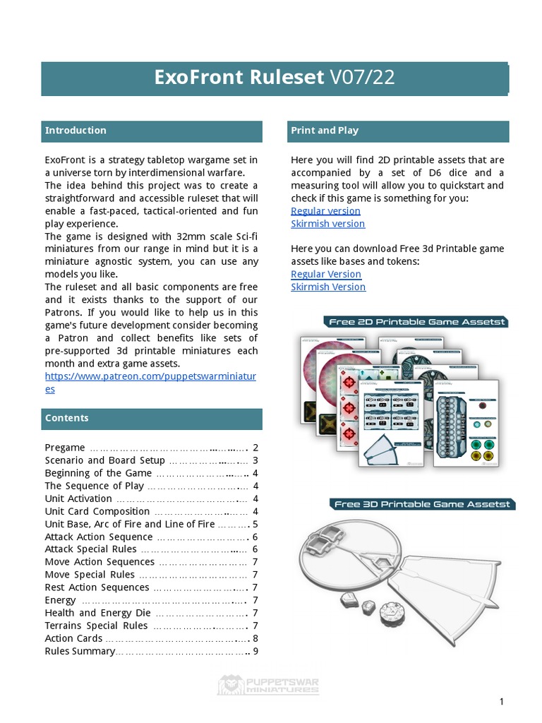 ExoFront Ruleset V07 - 22 | PDF