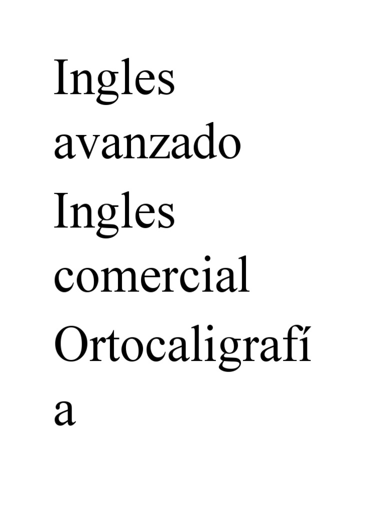 Ingles Avanzado 1 | PDF