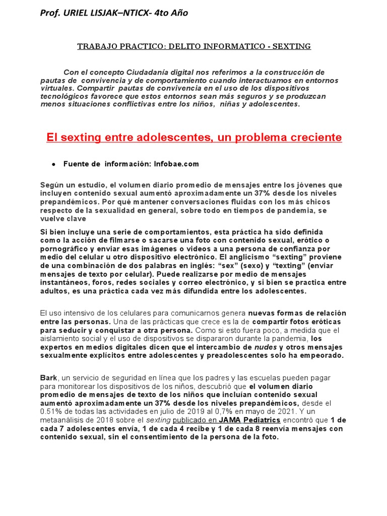 Sexting | PDF | Adolescencia