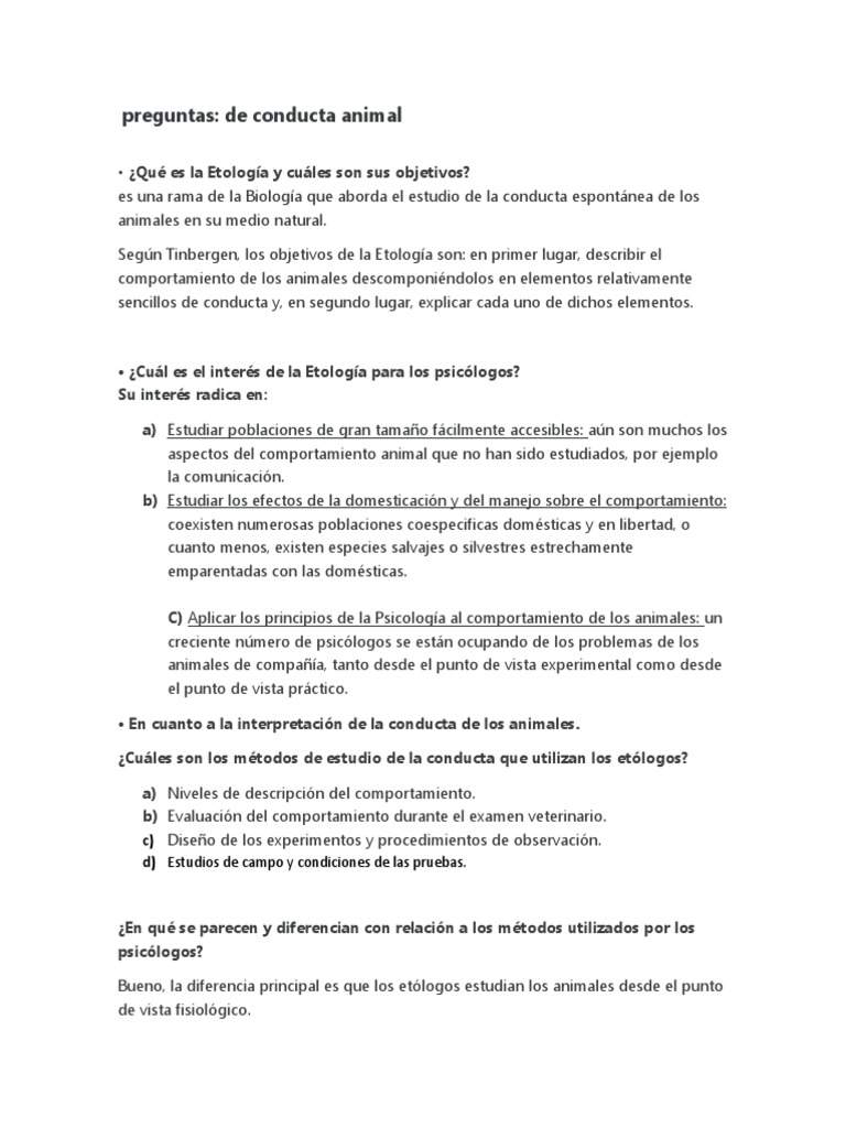 Comportamiento Animal | PDF