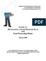 Food Defense Plan Template | PDF | Vulnerability (Computing) | Security