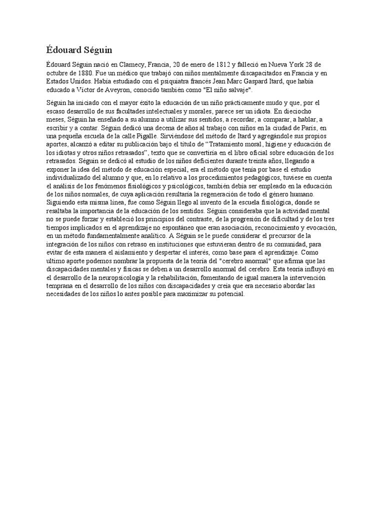 Édouard Séguin | PDF | Ciencias del comportamiento | Ciencia cognitiva