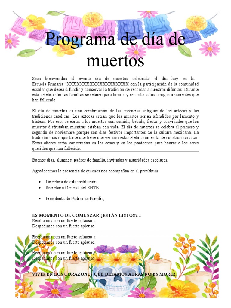 PROGRAMA DE DÍA DE MUERTOS | PDF