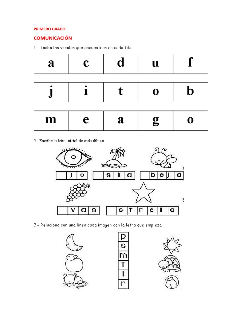 Examen - Primero Grado | PDF