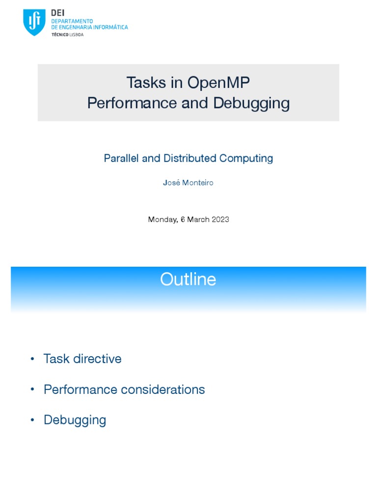05 Cpd Openmp Tasks Opt Debug Pdf Software Bug Parallel Computing