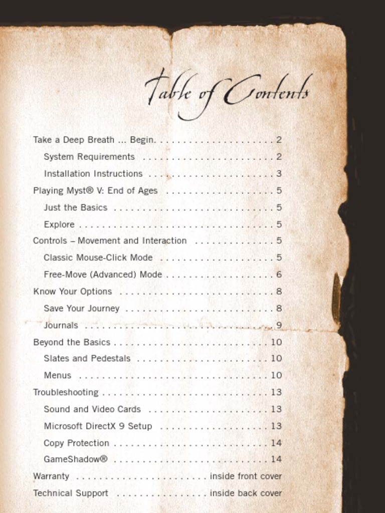 Myst V Manual | Download Free PDF | Point And Click | Cursor (User Interface)