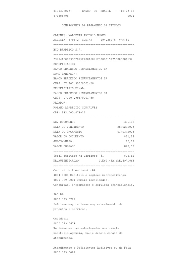 Comprovante 01-03-2023 182322 | PDF Comprovante 01-03-2023 182322 | PDF
