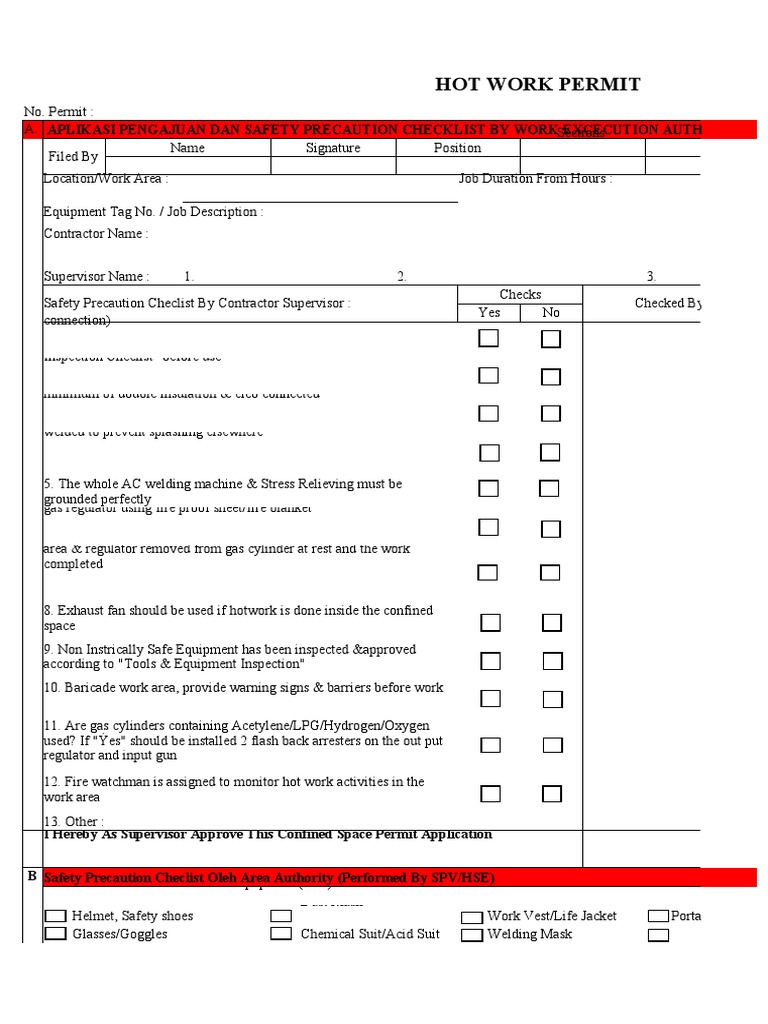 HOT WORK PERMIT Revisi 1 | PDF | Welding | Construction
