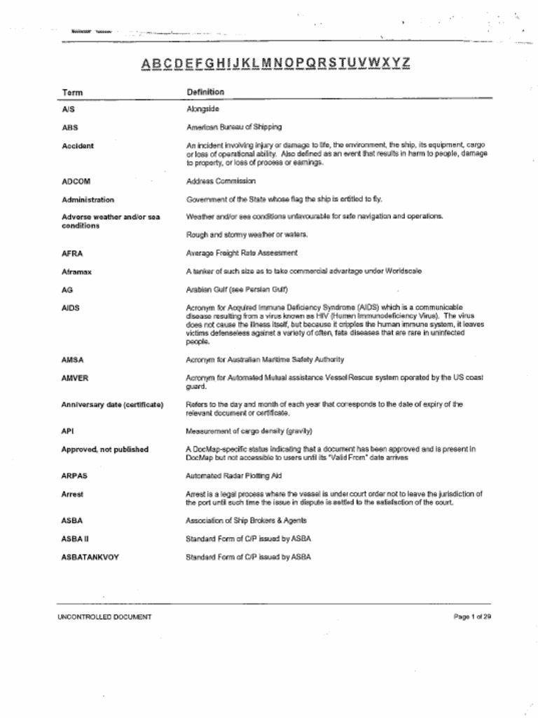 Marine Definitions | PDF