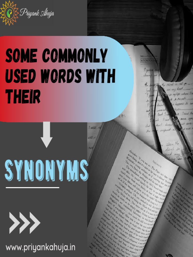 Some Commonly Used Words With Their Synonyms | PDF | Self-Improvement