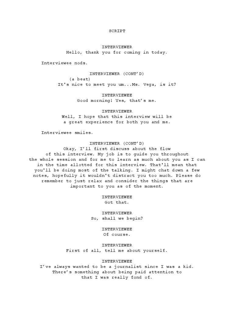 SCRIPT | PDF | Interview