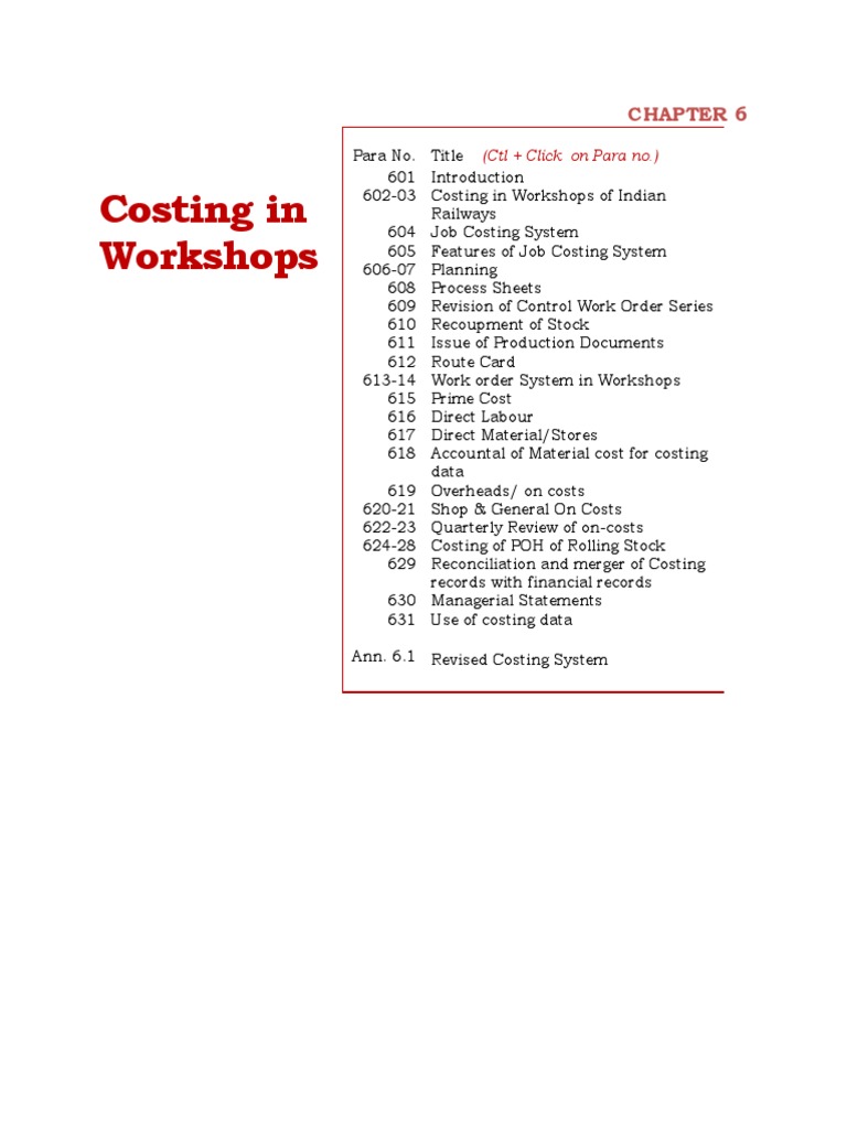 6.costing in Workshops | PDF | Cost | Expense