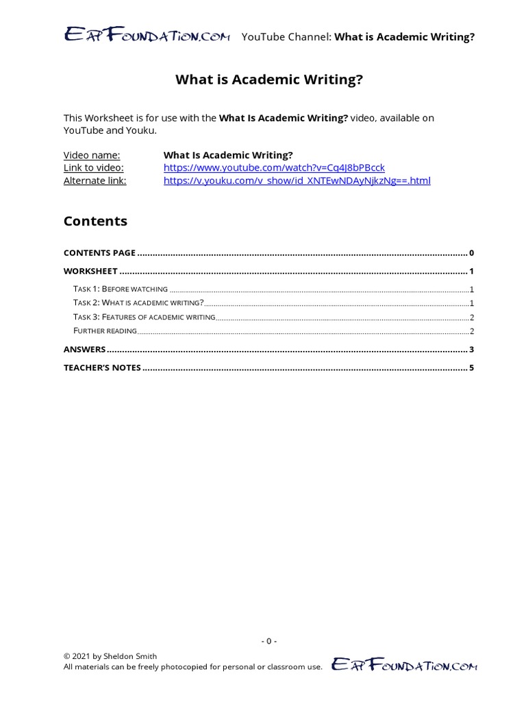 EAP Foundation What Is Ac Writing | PDF | You Tube | Epidemics