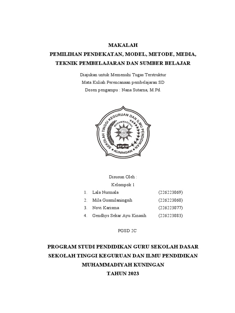Makalah Perencanaan Pembelajaran Kel.2 PGSD 2C | PDF
