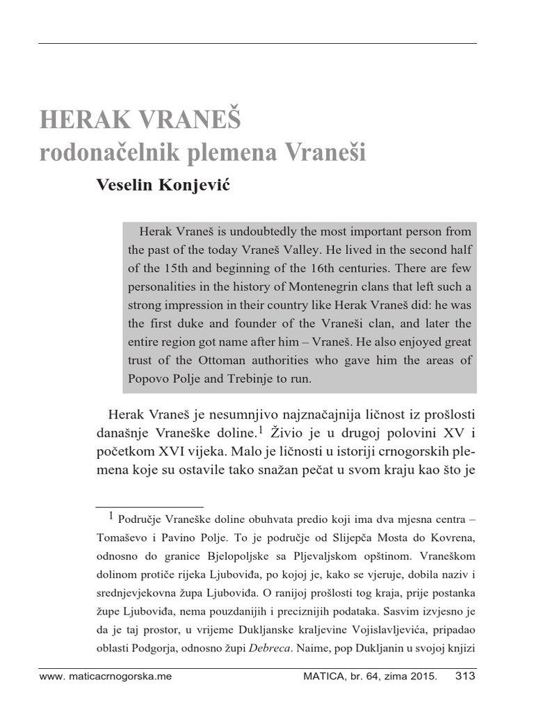 14 Veselin Konjevic Vranes Herak | PDF
