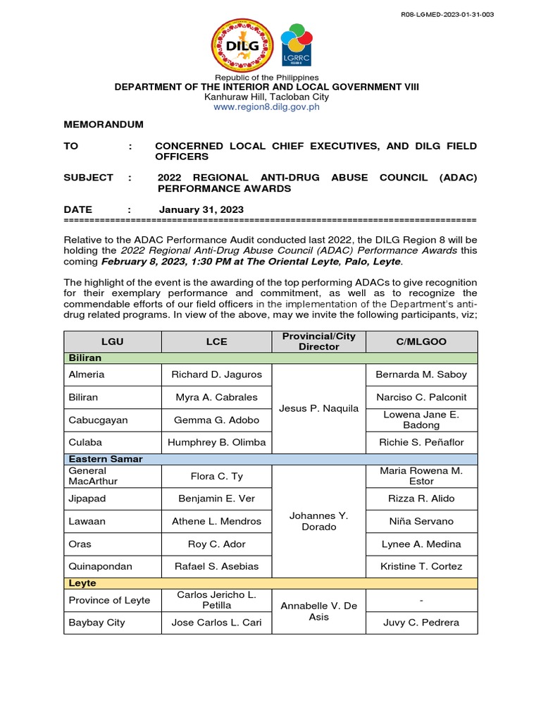 R08 2023 02 01 013 Memo Re 2022 Adac Performance Award | PDF