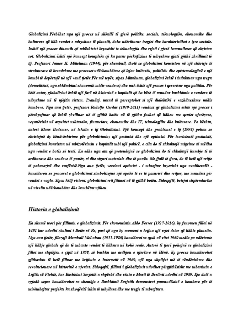 Globalizimi | PDF