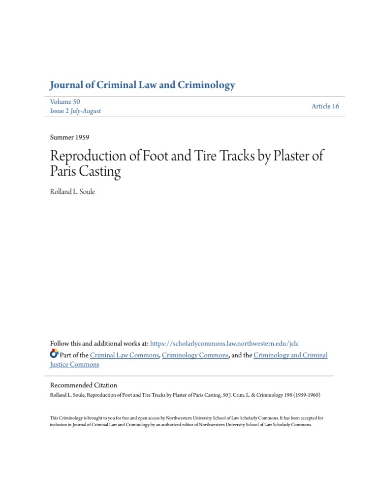 Reproduction of Foot and Tire Tracks by Plaster of Paris Casting | PDF | Plaster | Soil