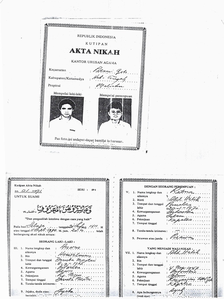Akta Nikah 196509081990011002 | PDF