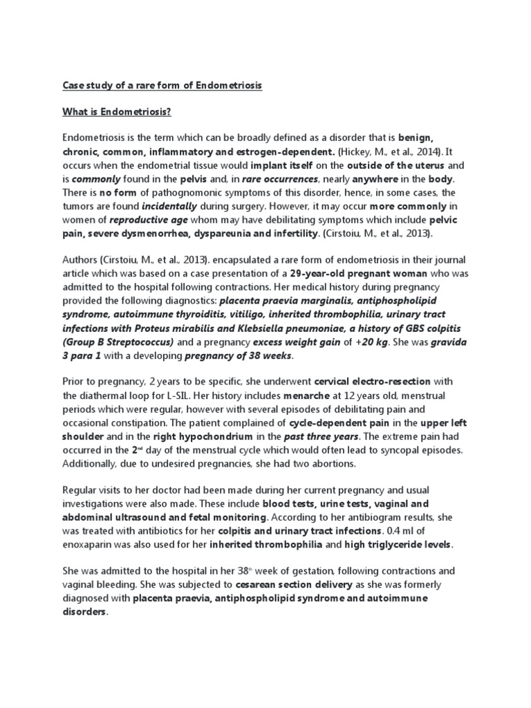 Case Study of A Rare Form of Endometriosis | Download Free PDF | Labia ...