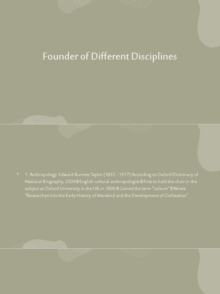 Founders of Key Social Disciplines | PDF | Psychology | Sociology