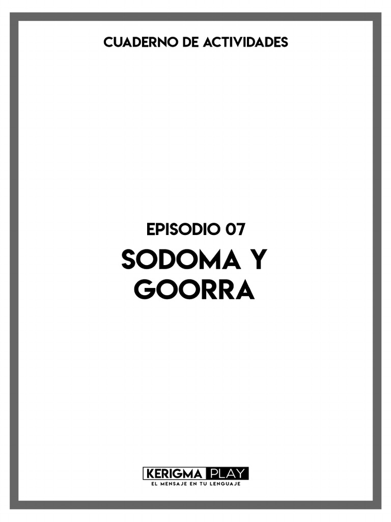 Cuaderno de Actividades 07. Sodoma y Gomorra | PDF