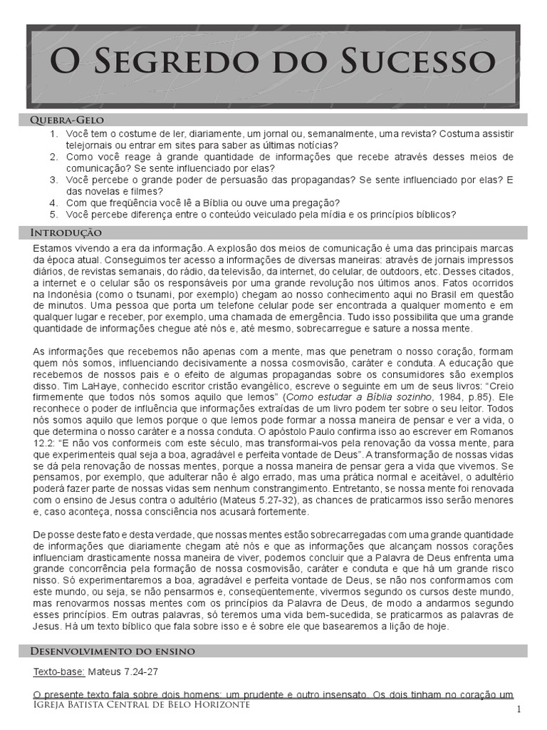 O Segredo Do Sucesso | PDF