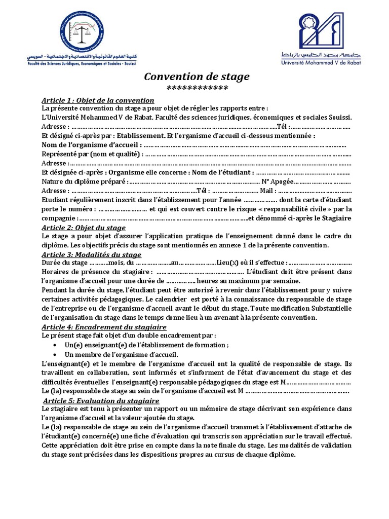 Convention de Stage | PDF | Pédagogie
