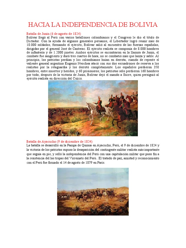 200 Años de Independencia de Bolivia | PDF | Bolivia | Operaciones ...