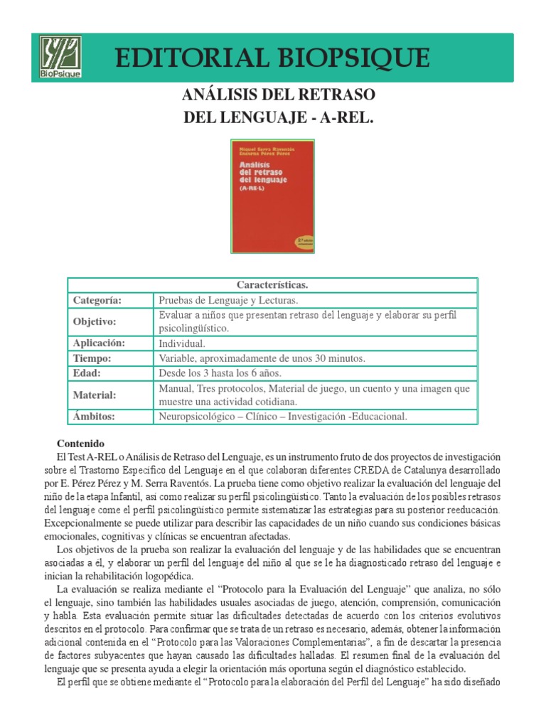 LEN 11 Analisis Del Retraso Del Lenguaje A REL | PDF